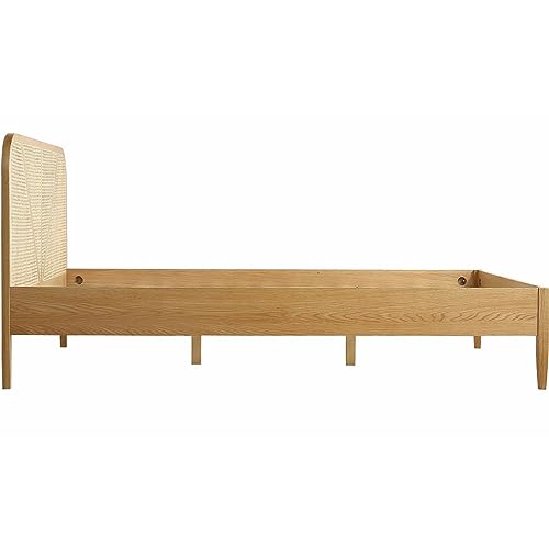 HOMIFAB Lit Adulte 160x200 cm en placage chêne avec tête de lit en Boi ...