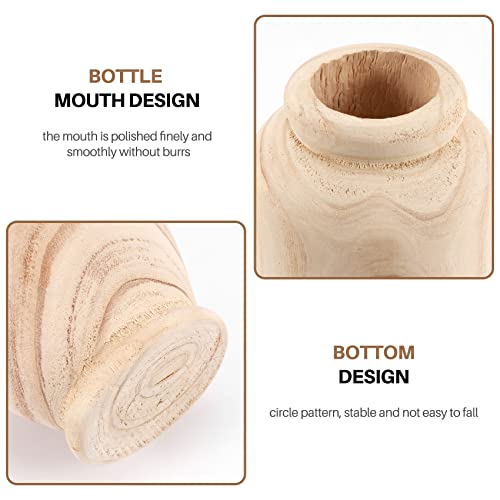 Ticarus Vase Decoratif Vase en Bois Massif pour Décoration de Table de ...