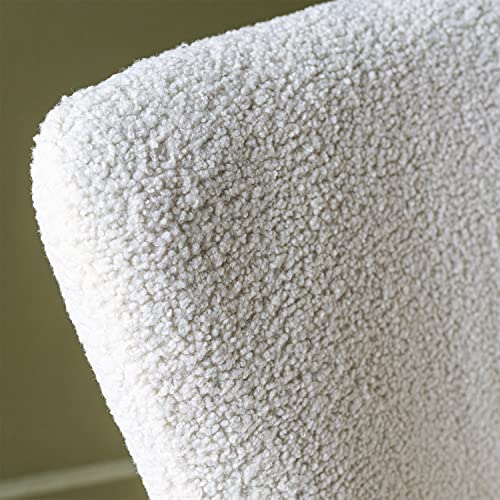 Happy Garden Fauteuil EIRA, en Tissu Bouclette écru, Effet Peau de Mou ...