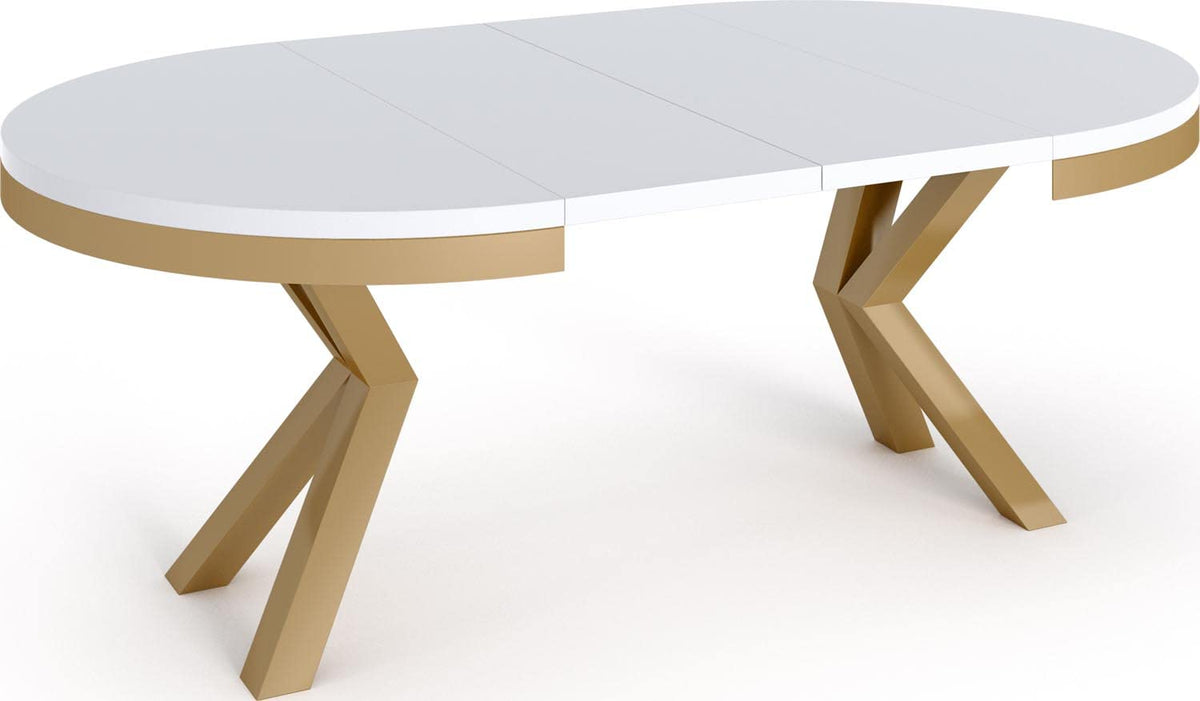 WFL GROUP Table à Manger Ronde Extensible - Table Style Loft avec Pied ...