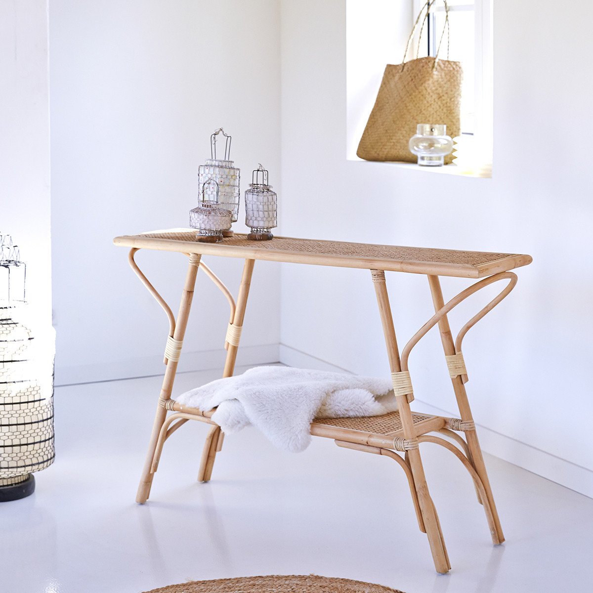 Tikamoon en rotin Table Console 125 cm – Shop Planète Déco