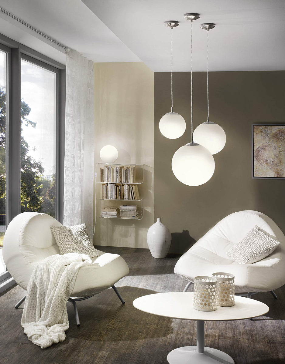 Eglo 85263 Suspension Rondo Nickel mat avec verre opale/mat, diamètre ...